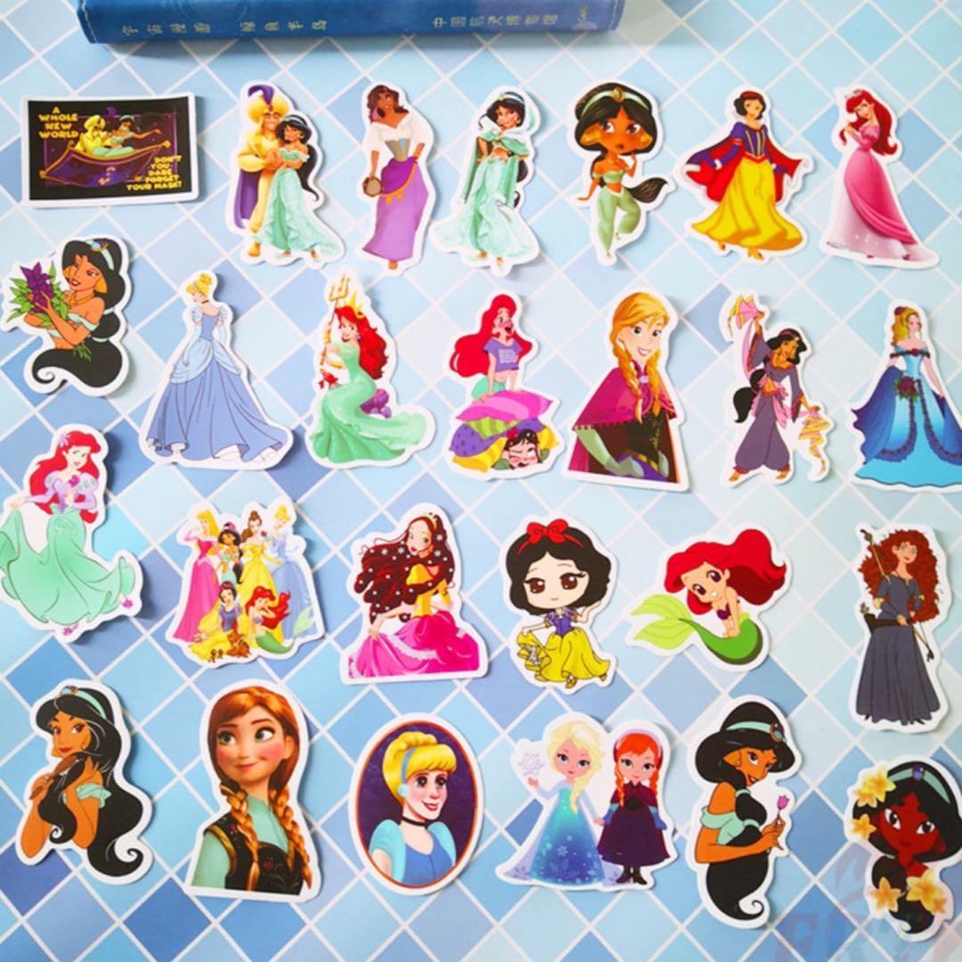 50Pcs/Set Beautiful Disney Princess Series 02 Cartoon Stickers, Hobbies ...