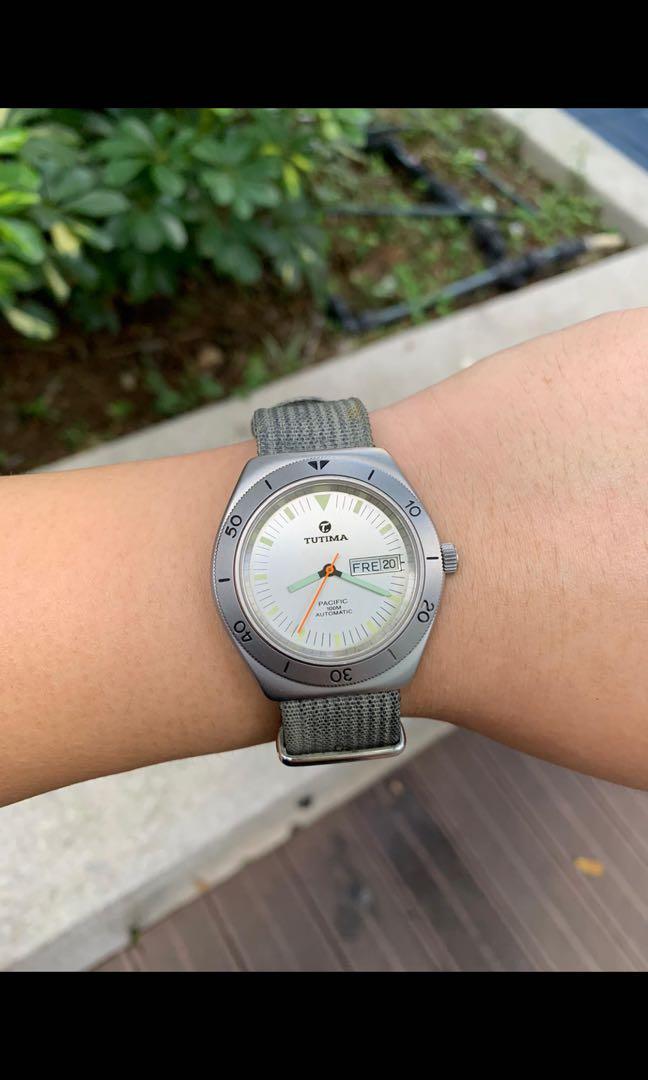 絕版 Tutima Pacific automatic diver 德國製 潛水錶 not Sinn Military Laco , 名牌 ...