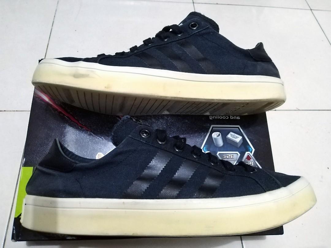 ADIDAS® Kain Jean Tebal UK8.5 Dua Tone Black Adidas Nike Vans Reebok ...