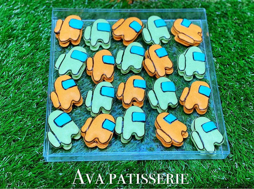 Among us theme macarons, Food & Drinks, Homemade Bakes on Carousell