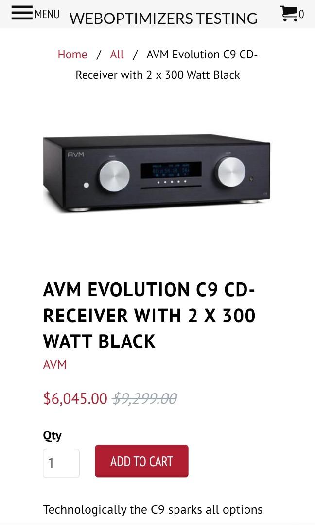AVM C9 EVOLUTION INTEGRATED AMPLIFIER + CD RECEIVER. TUNER .ALL IN ONE ...