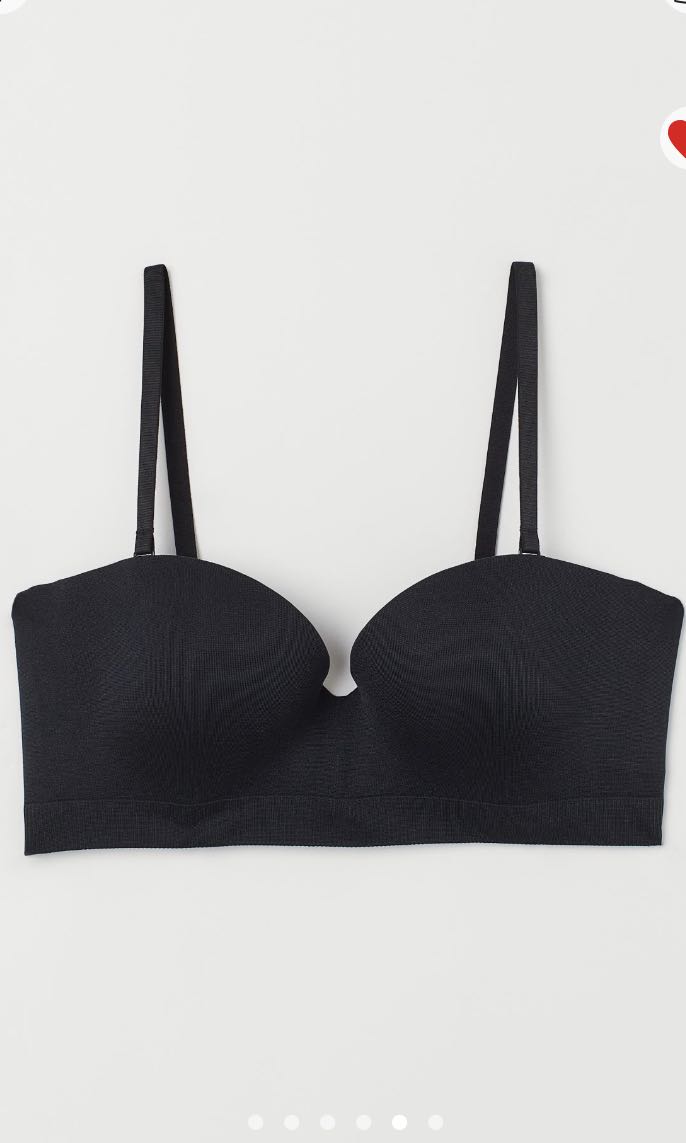 BNWT H&M seamless balconette strapless bra 70B / 32B, Women's Fashion ...