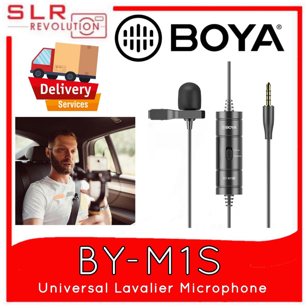 BOYA BY-M1S Omnidirectional Lavalier Microphone for Cameras and Mobile Devices, Audio ...