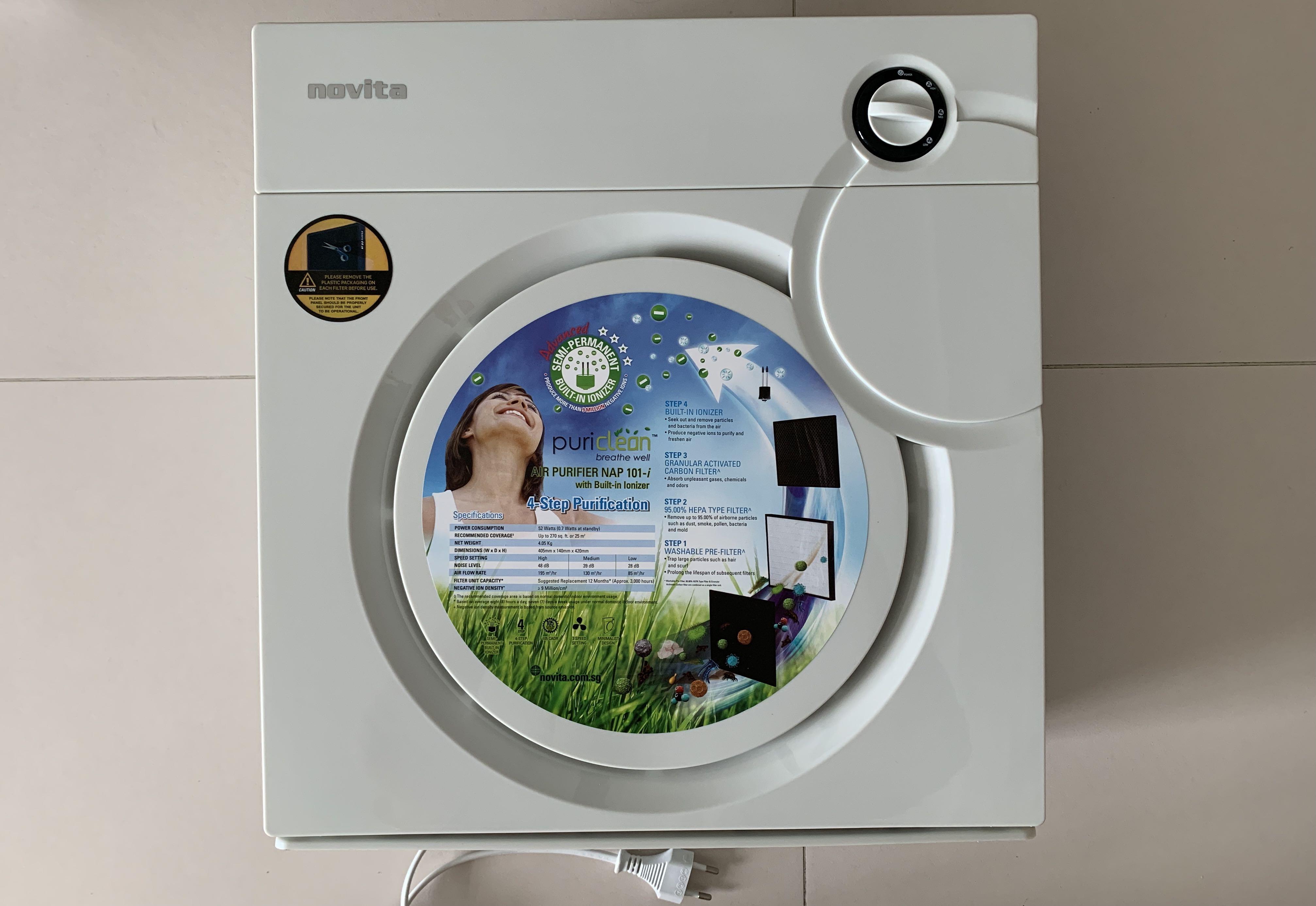 Brand New Novita Puriclean Air Purifier NAP 101-i, TV & Home Appliances ...
