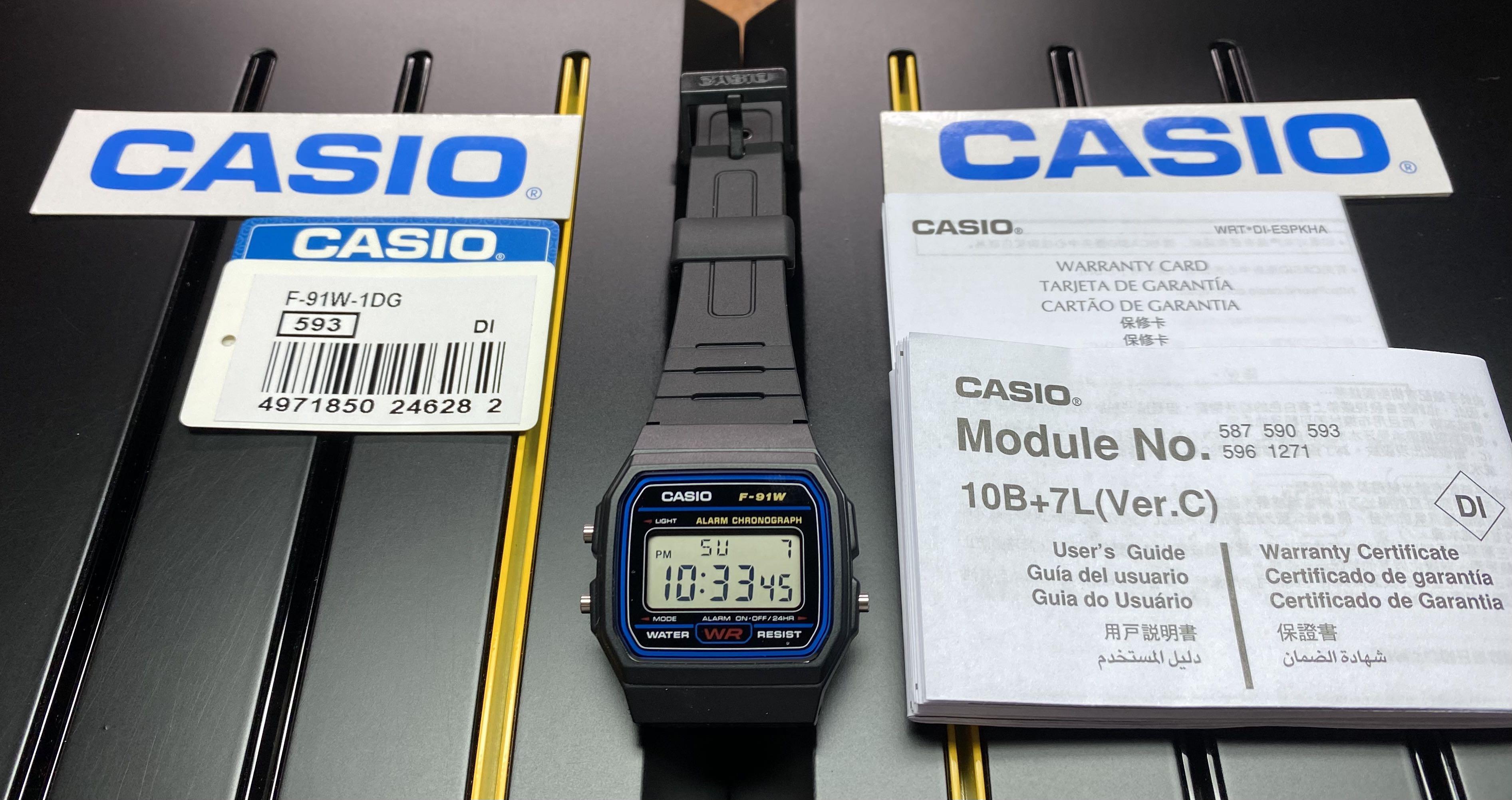 Casio F91 Vintage Digital Quartz Watch F91W-1 Brand New, Men's Fashion ...