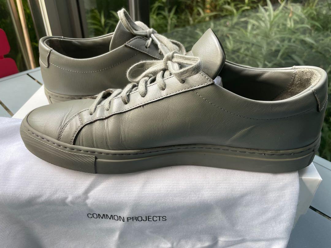 Common Project Achilles Low Saffiano Cobal Grey 41, Men's Fashion ...