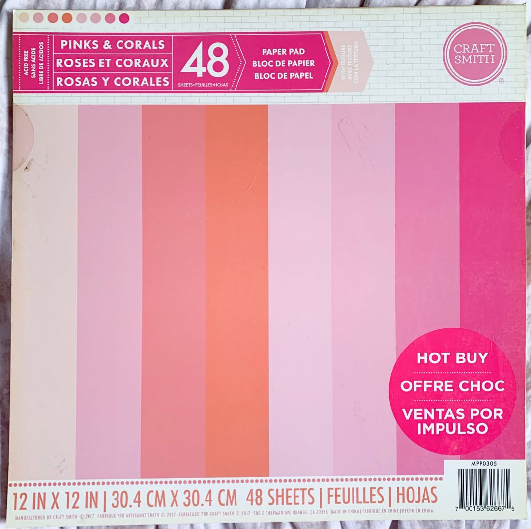 craft smith 12x12 cardstock pink and corals paper craft, Hobbies & Toys ...