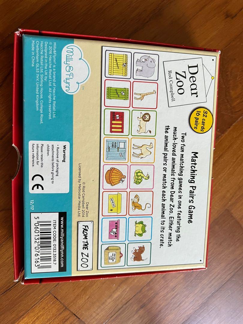 Dear Zoo Matching Pairs, Hobbies & Toys, Toys & Games on Carousell