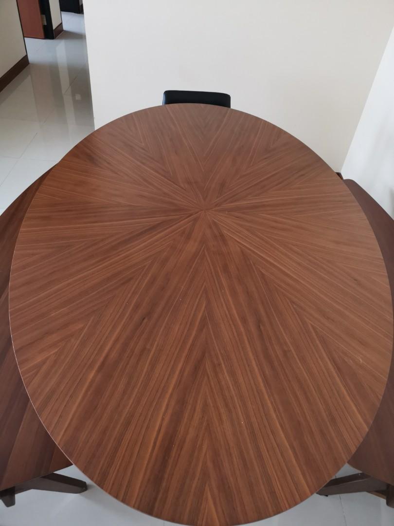 Ellipse Dining Table and Bench Set, Furniture & Home Living, Furniture ...