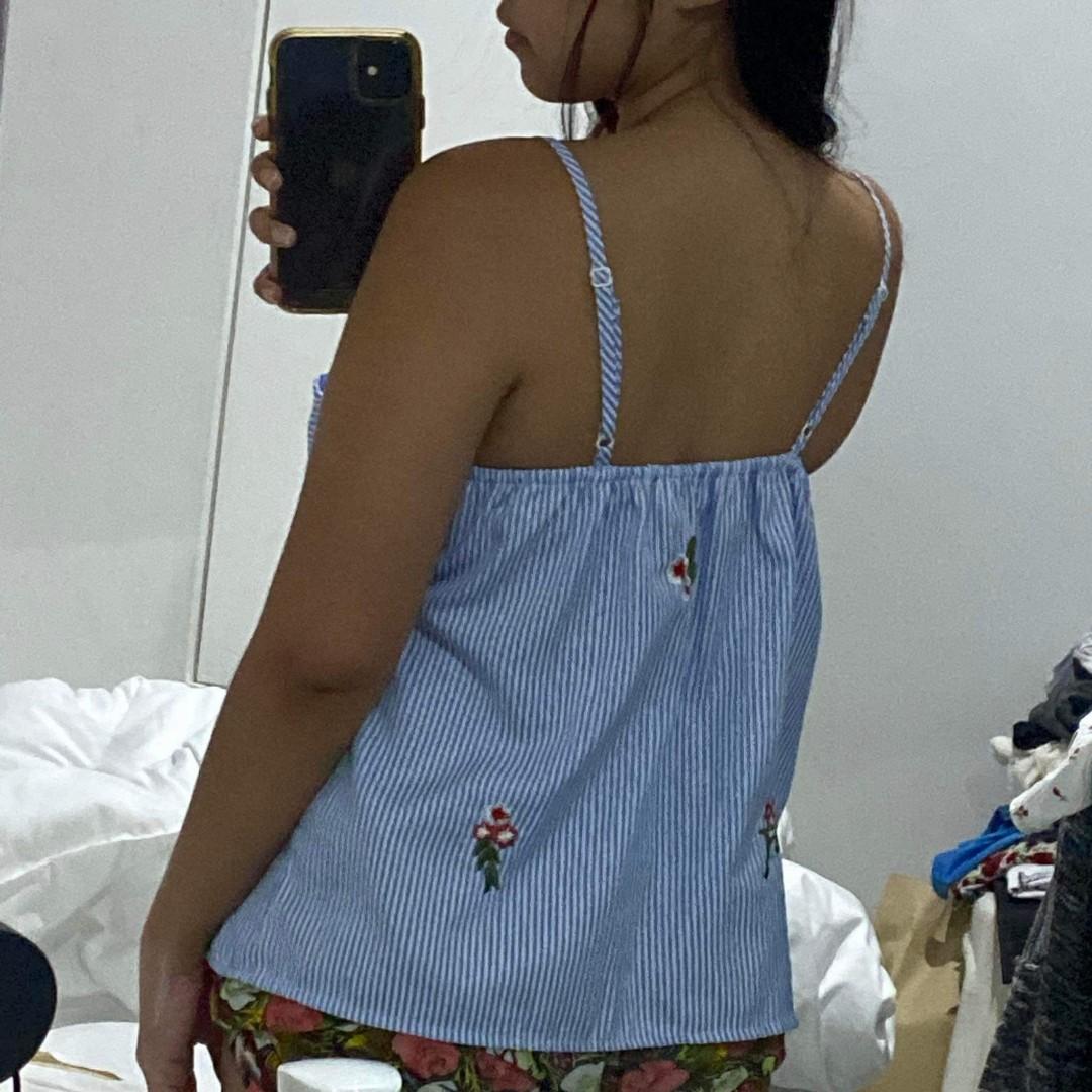 fairycore light blue ribbon top, Women's Fashion, Tops, Blouses on ...