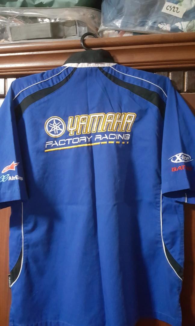 Yamaha Blue Pit Crew Shirt, Motorcycles, Motorcycle Apparel on Carousell