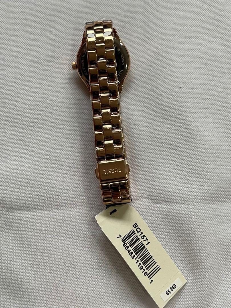 Fossil Modern Sophisticate Three-Hand Rose Gold-Tone Stainless Steel ...