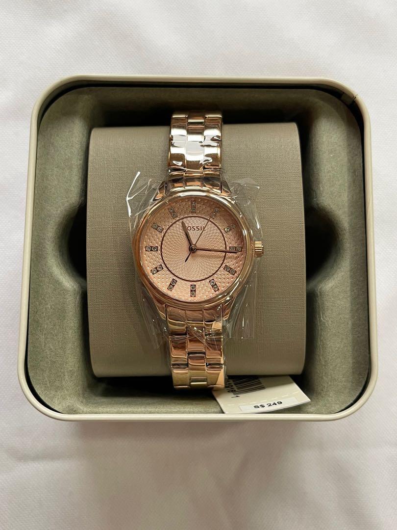 Fossil Modern Sophisticate Three-Hand Rose Gold-Tone Stainless Steel ...