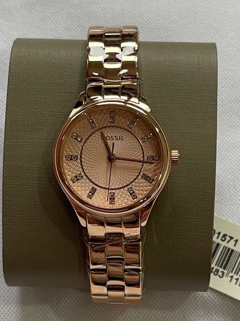 Fossil Modern Sophisticate Three-Hand Rose Gold-Tone Stainless Steel ...