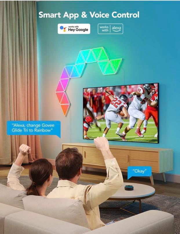 Govee Glide Tri Light Panels (SG plug) , RGBIC Triangle Lights ...