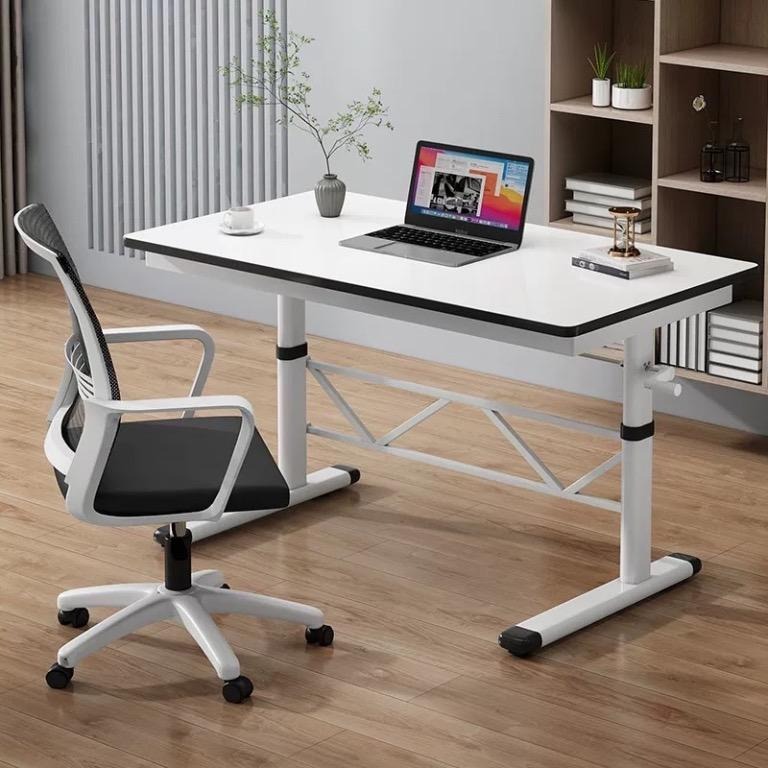 Hand-cranked Lifting Computer Table, Furniture & Home Living, Furniture ...