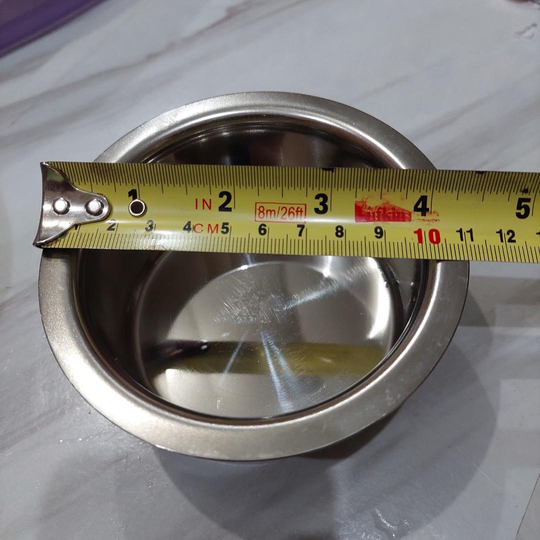 Stainless steel Indian pot without lid (small: 11cm), Furniture & Home ...