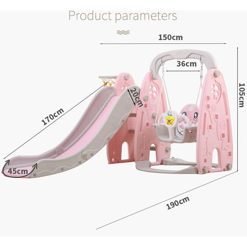 Kids Plastic Slide And Swing Toddler Indoor Outdoor Playground Set ...