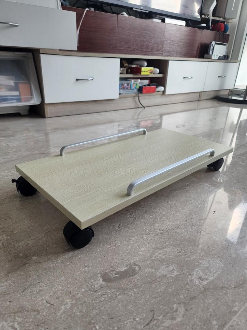 Large Desktop Stand 55cm x 24cm Movable with Wheels CPU Rolling Stand ...