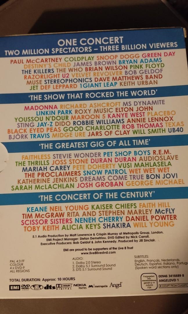 Live 8 DVD, 興趣及遊戲, 音樂、樂器 & 配件, 音樂與媒體 - CD 及 DVD - Carousell