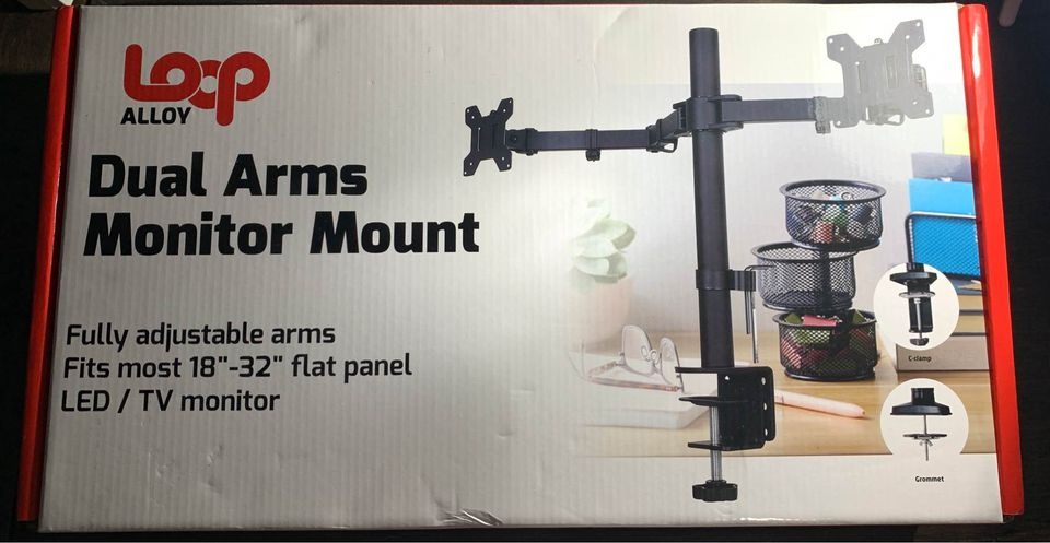 LOOP - Dual LED Monitor Mount with C-clamp and Grommet bracket ...