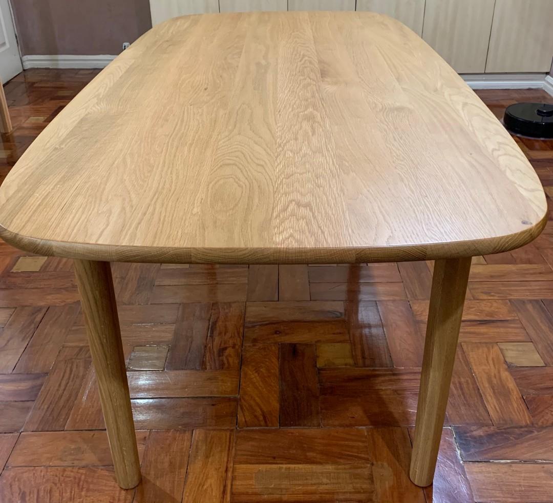 Muji Natural Oval Oak Table, Furniture & Home Living, Furniture, Tables ...