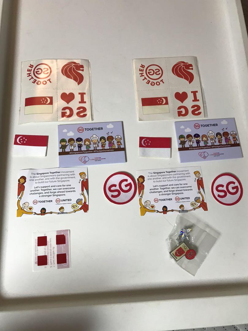 NDP 2022 SG 57 National Day parade face tattoo stickers enamel, Tickets ...