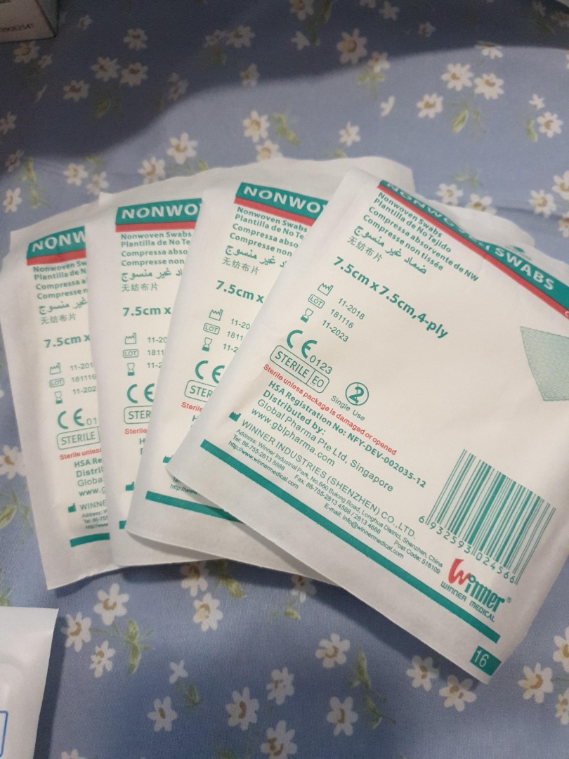 Nonwoven Swabs (6 Packets), Health & Nutrition, Medical Supplies ...