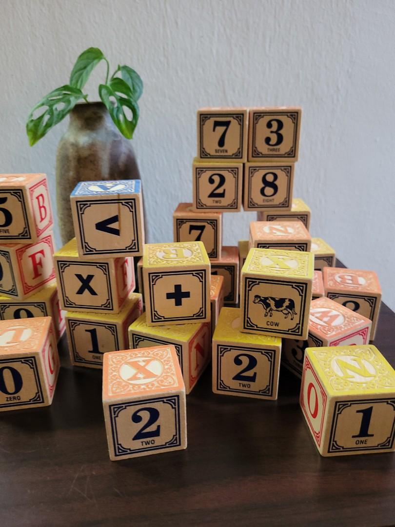 Old Set of 28 Wooden Blocks, Babies & Kids, Infant Playtime on Carousell