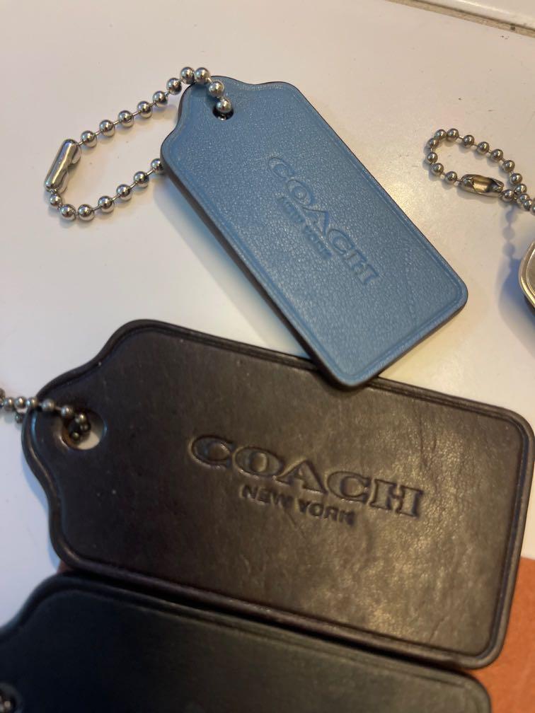 Original Coach leather name tag with engraving, Luxury, Accessories on ...