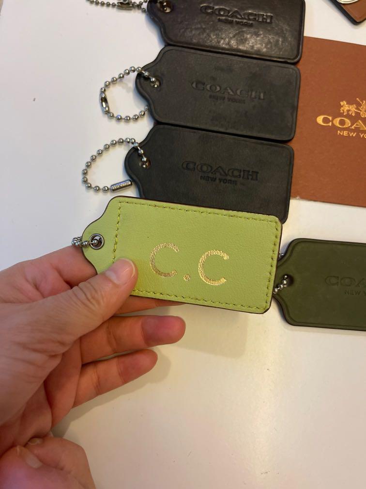 Original Coach leather name tag with engraving, Luxury, Accessories on ...