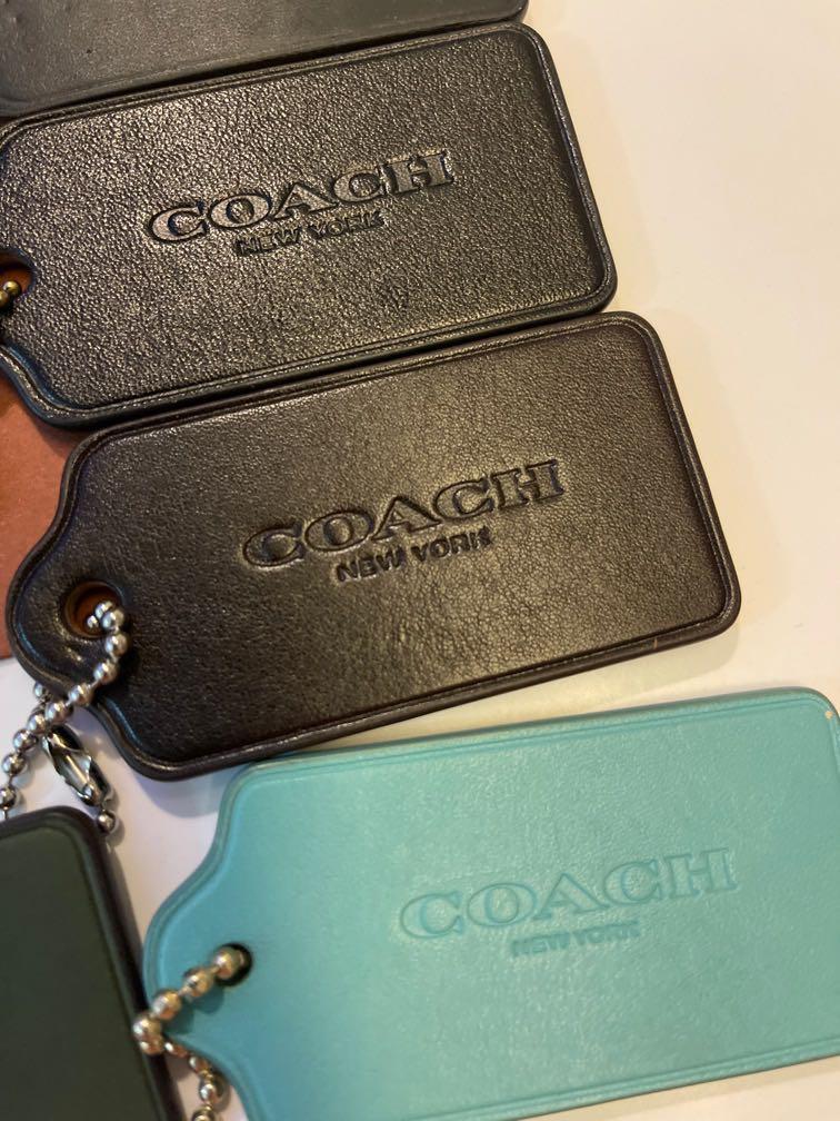 Original Coach leather name tag with engraving, Luxury, Accessories on ...