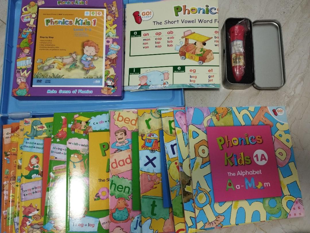 Phonics Kids 1, 1 pen, 6 posters, 12 books,, 興趣及遊戲, 書本 & 文具, 兒童書籍 ...