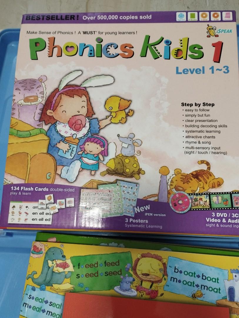 Phonics Kids 1, 1 pen, 6 posters, 12 books,, 興趣及遊戲, 書本 & 文具, 兒童書籍 ...