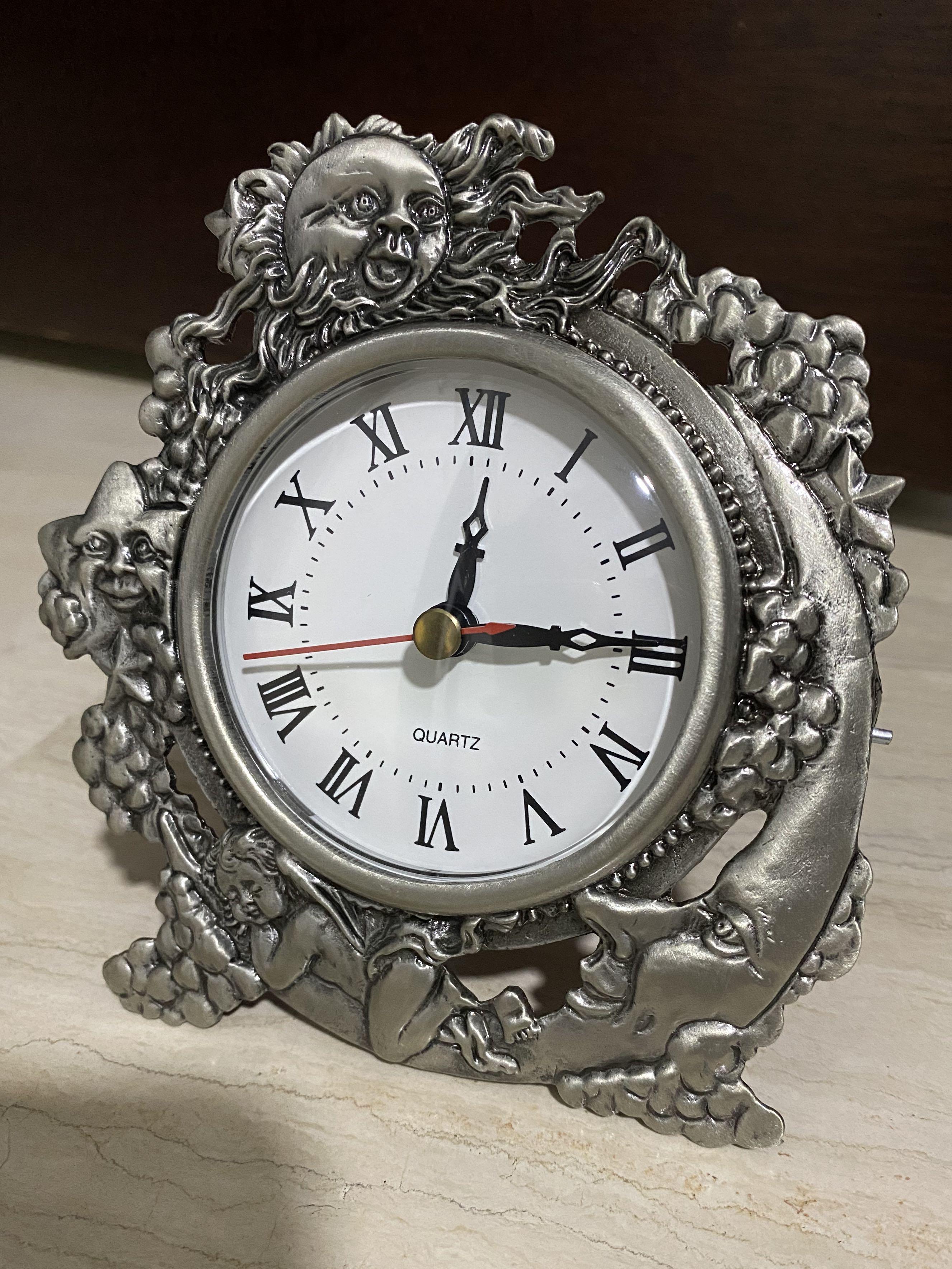 Quartz Clock in Pewter Frame, Furniture & Home Living, Home Decor ...