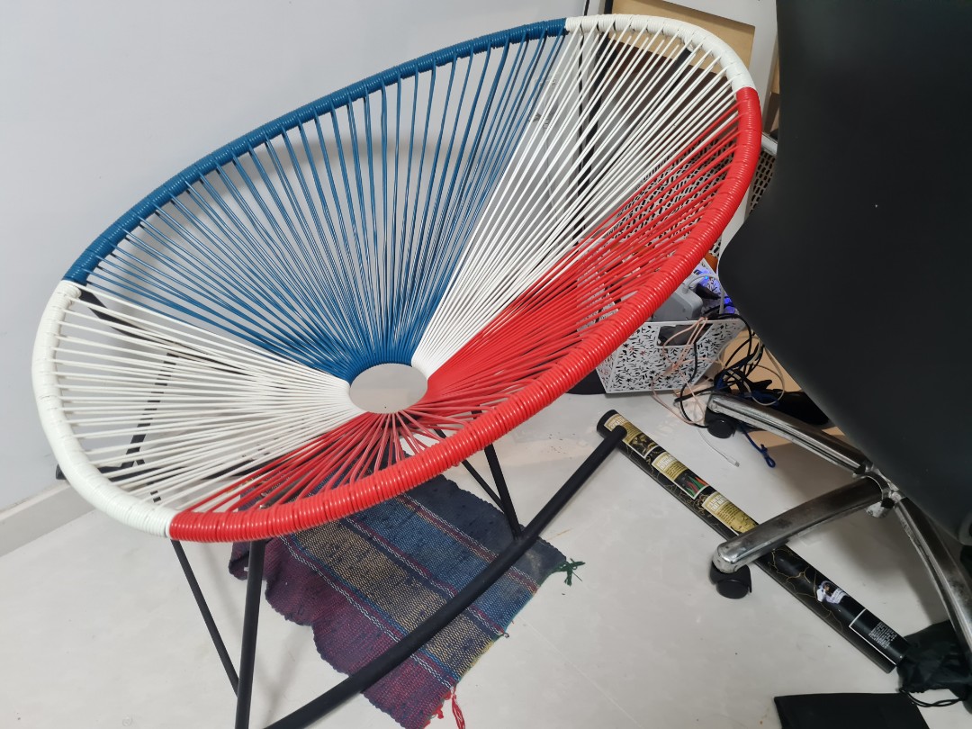 Rocking chair, red, white, blue, Furniture & Home Living, Furniture ...