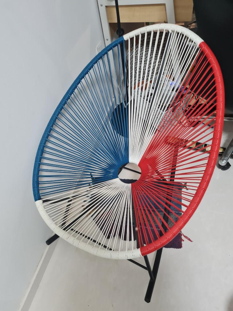 Rocking chair, red, white, blue, Furniture & Home Living, Furniture ...