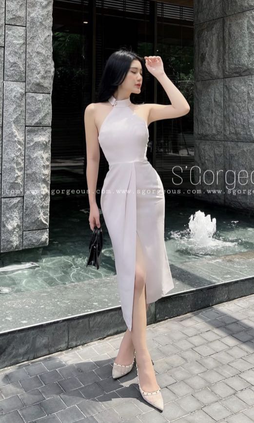 Sgorgeous Nude Beige Midi Dress Xs Womens Fashion Dresses And Sets