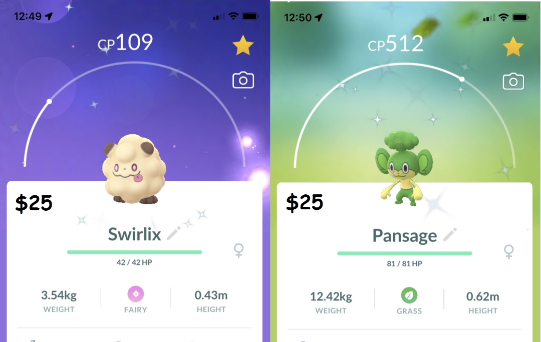 SHINY SWIRLIX PANSAGE Pokemon Go, Video Gaming, Video Games, Others on ...
