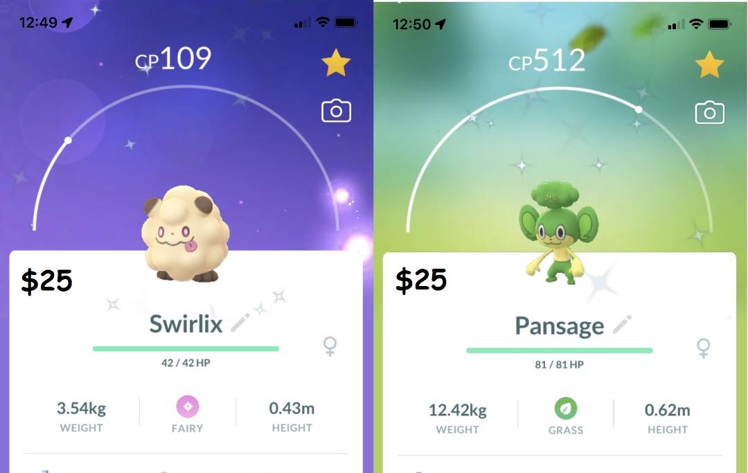SHINY SWIRLIX PANSAGE Pokemon Go, Video Gaming, Video Games, Others on ...