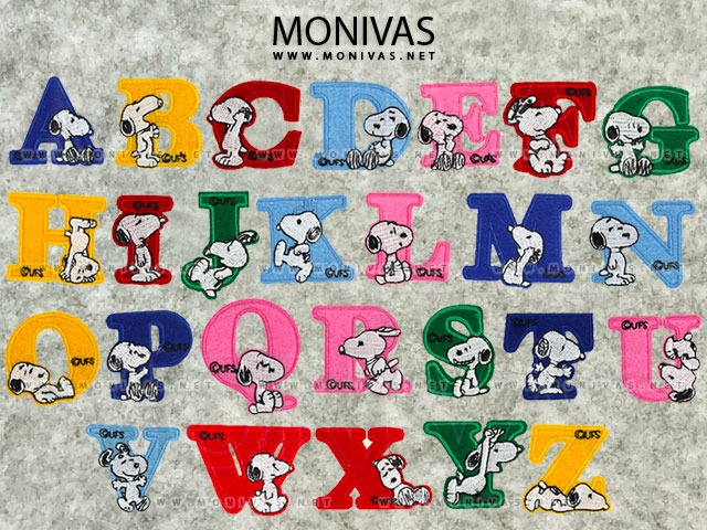 Snoopy Alphabet Letter Embroidery Iron On Patch DIY Initial Badge ...