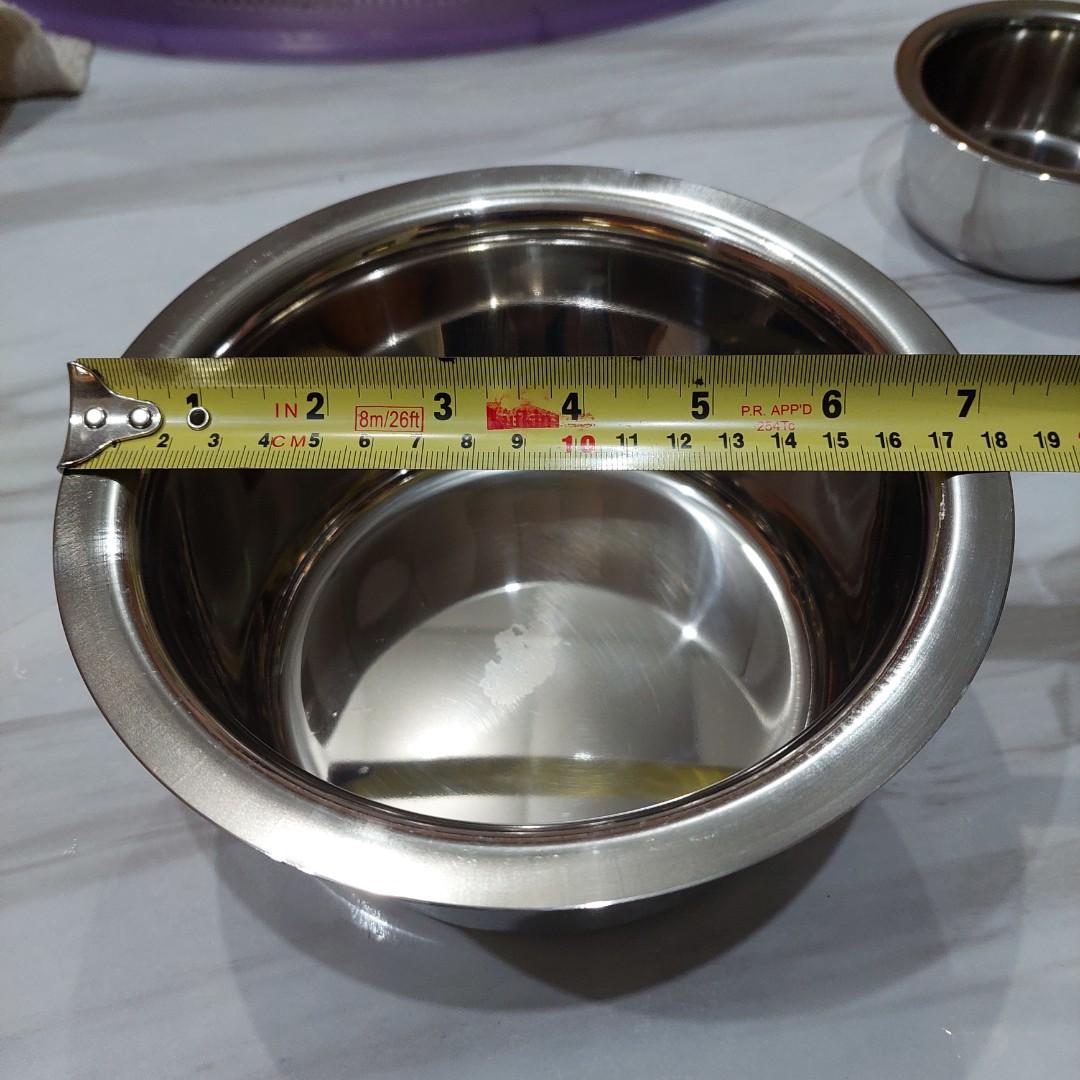 Stainless steel Indian Pot without lid, Furniture & Home Living ...