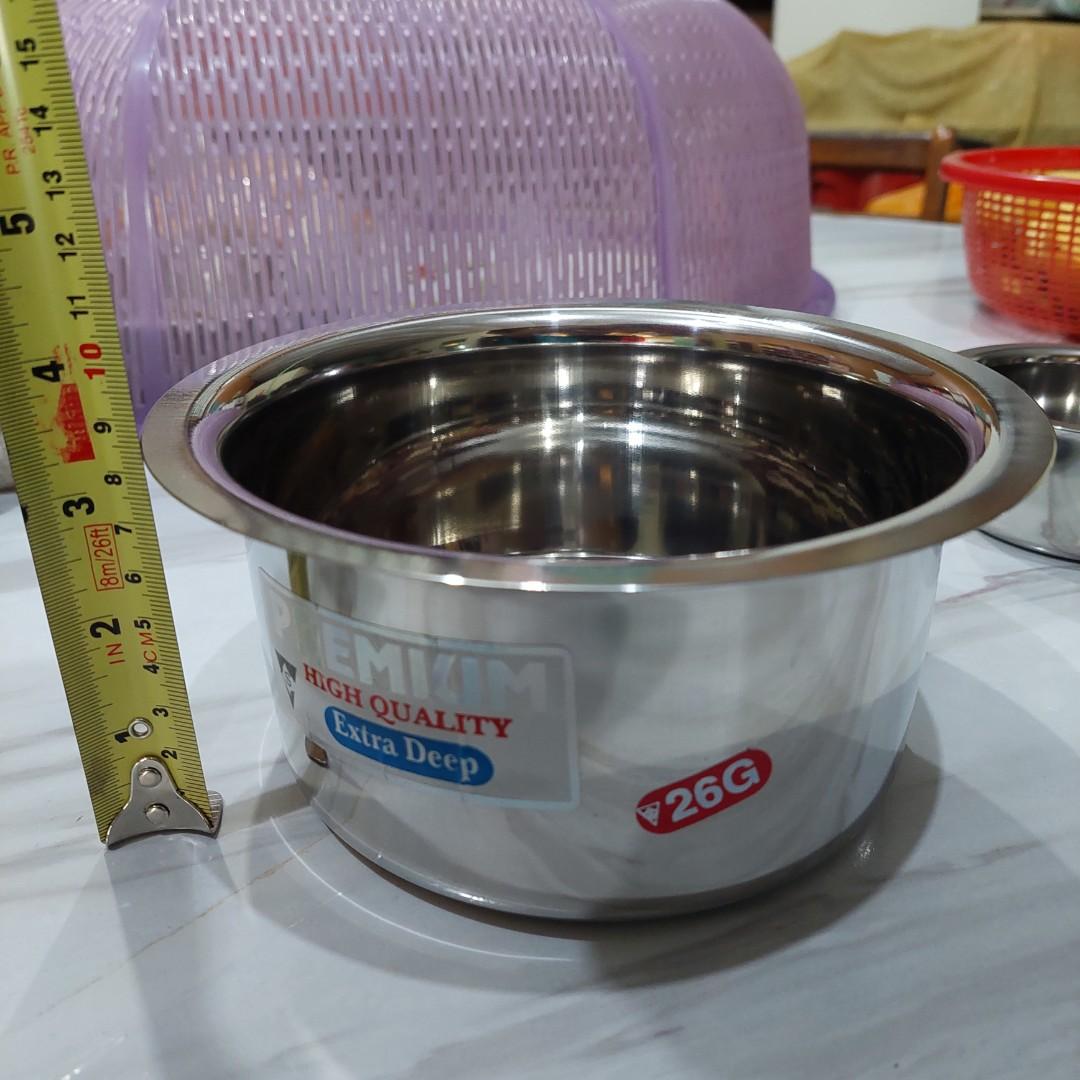 Stainless steel Indian Pot without lid, Furniture & Home Living ...