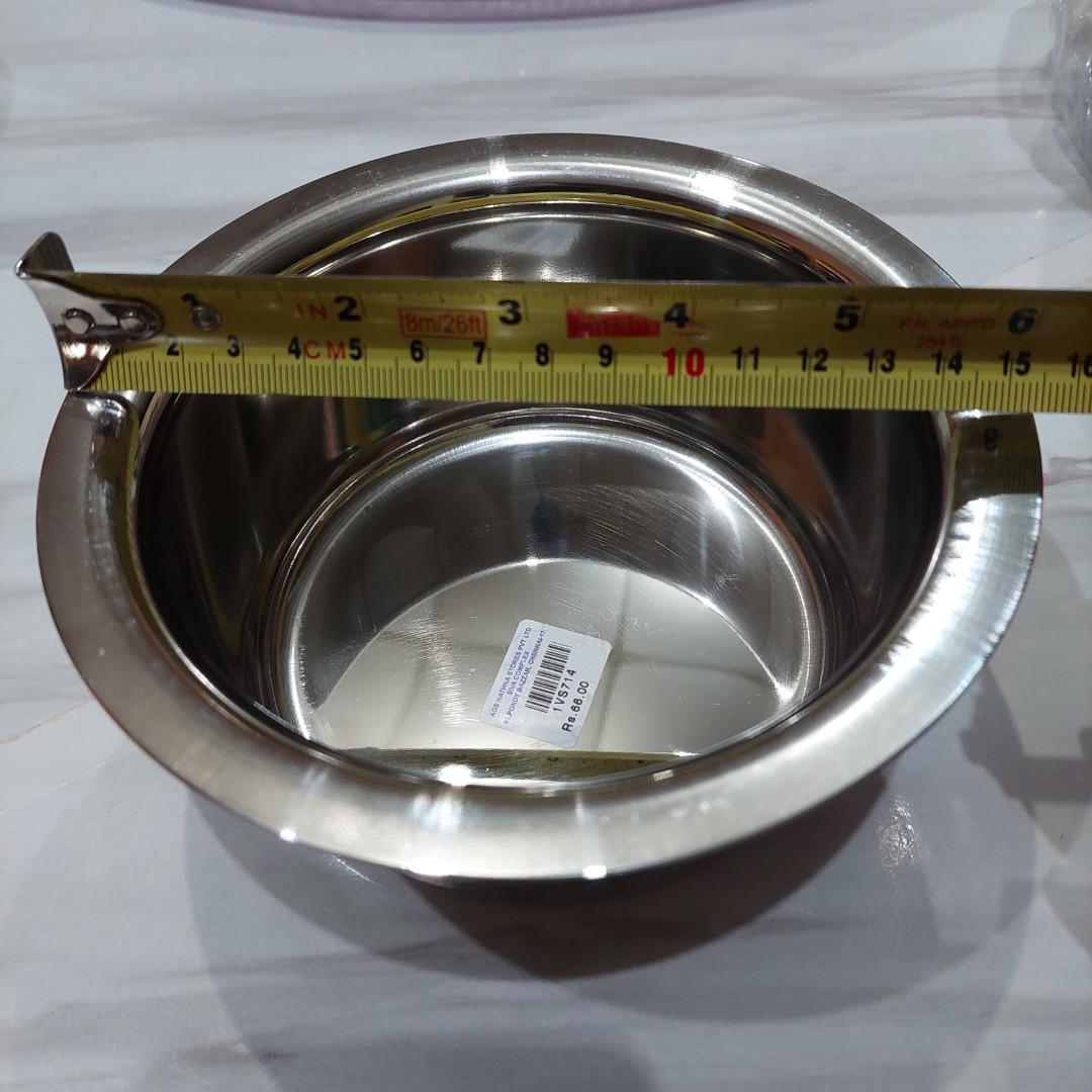 Stainless steel Indian pot without lid (15.5cm), Furniture & Home ...