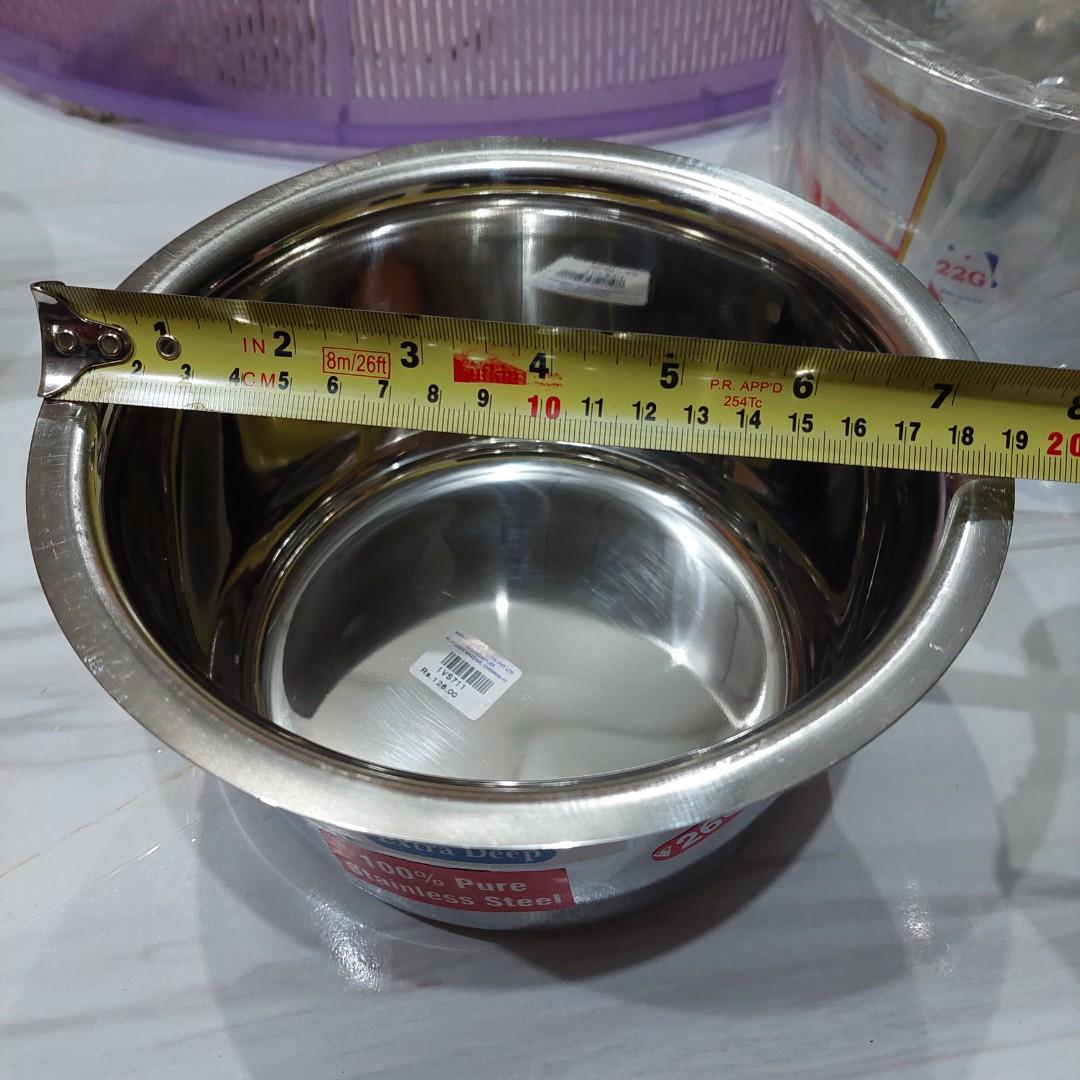Stainless steel Indian pot without lid (19cm), Furniture & Home Living ...