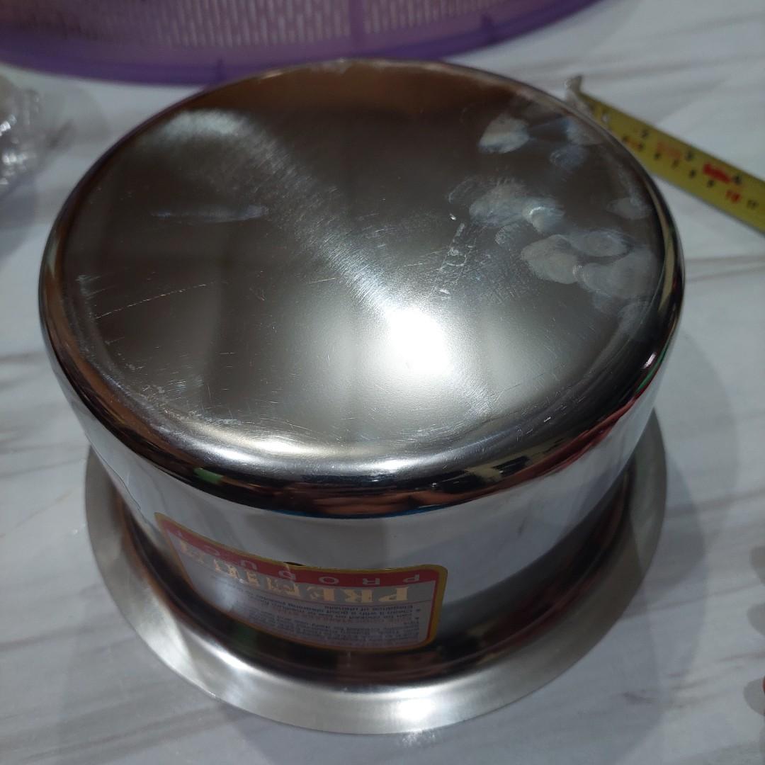 Stainless steel Indian pot without lid (Diameter:21cm), Furniture ...