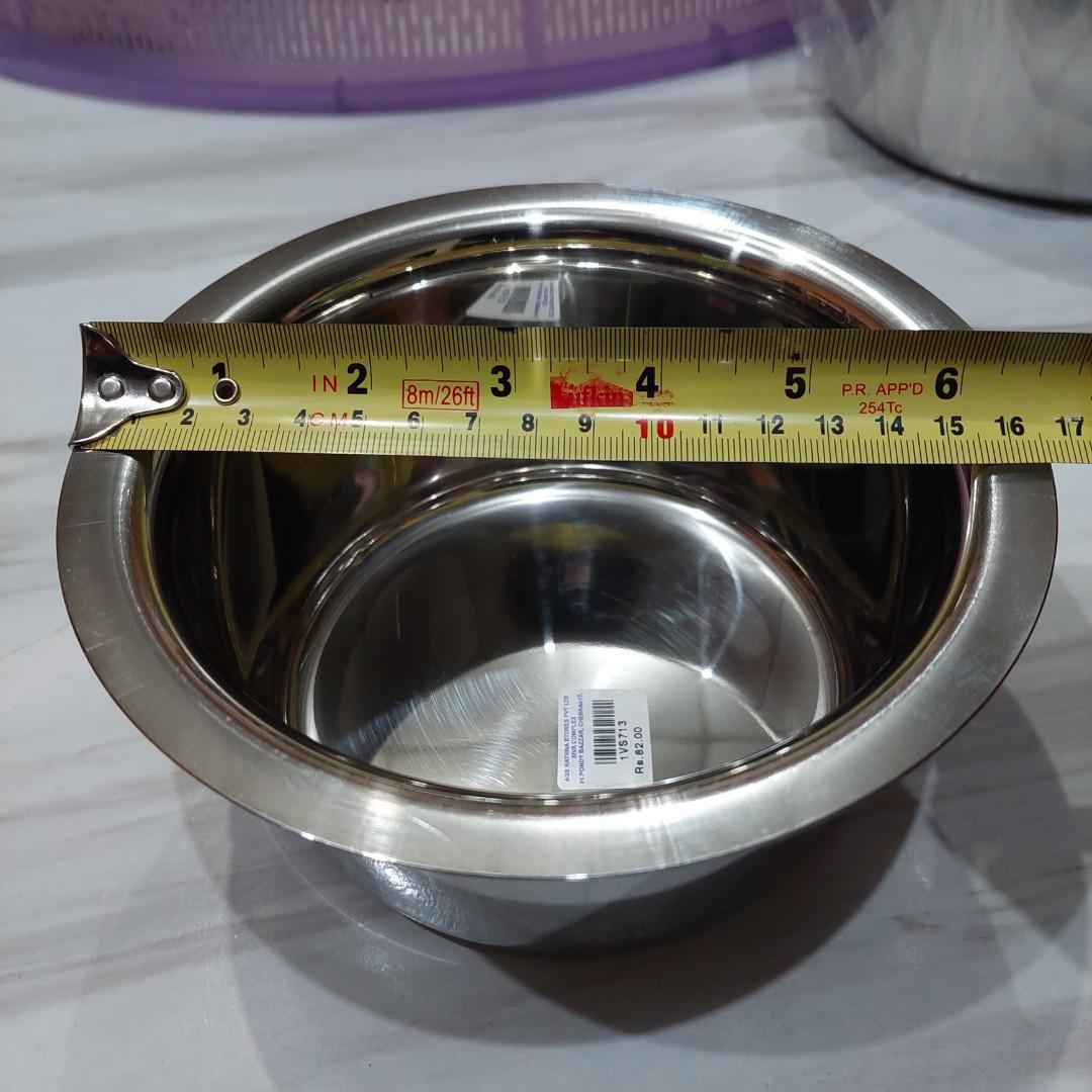 Stainless steel Indian pot without lid (Diameter:16.5cm), Furniture ...