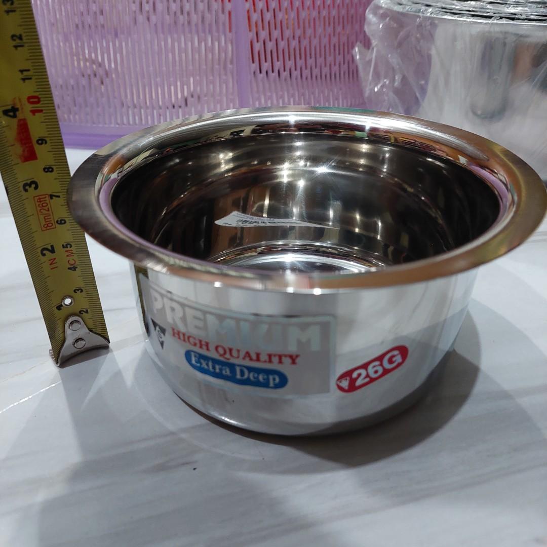 Stainless steel Indian pot without lid (Diameter:16.5cm), Furniture ...
