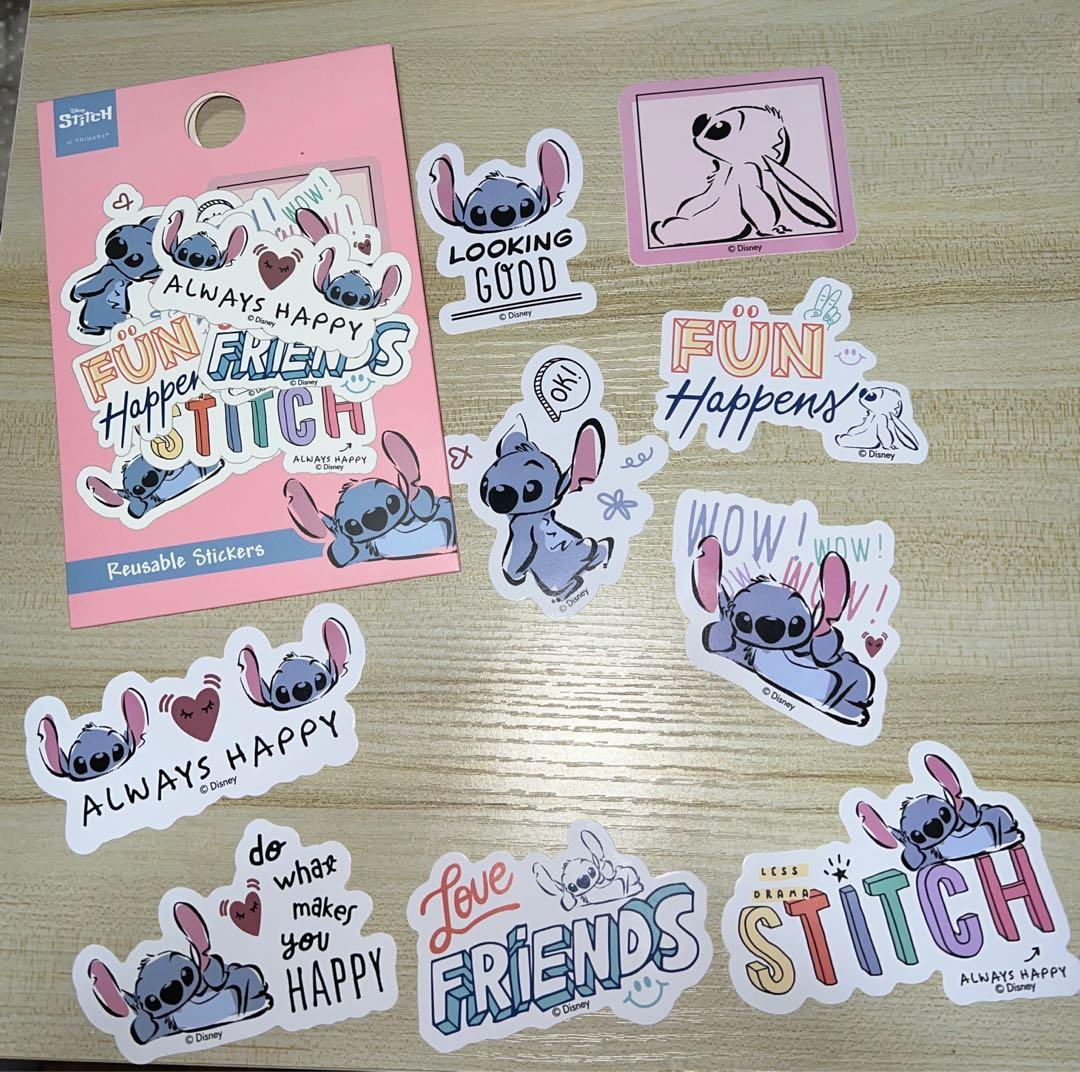 Stitch stickers pack - 9 pieces of cute reusable sticker, Hobbies ...