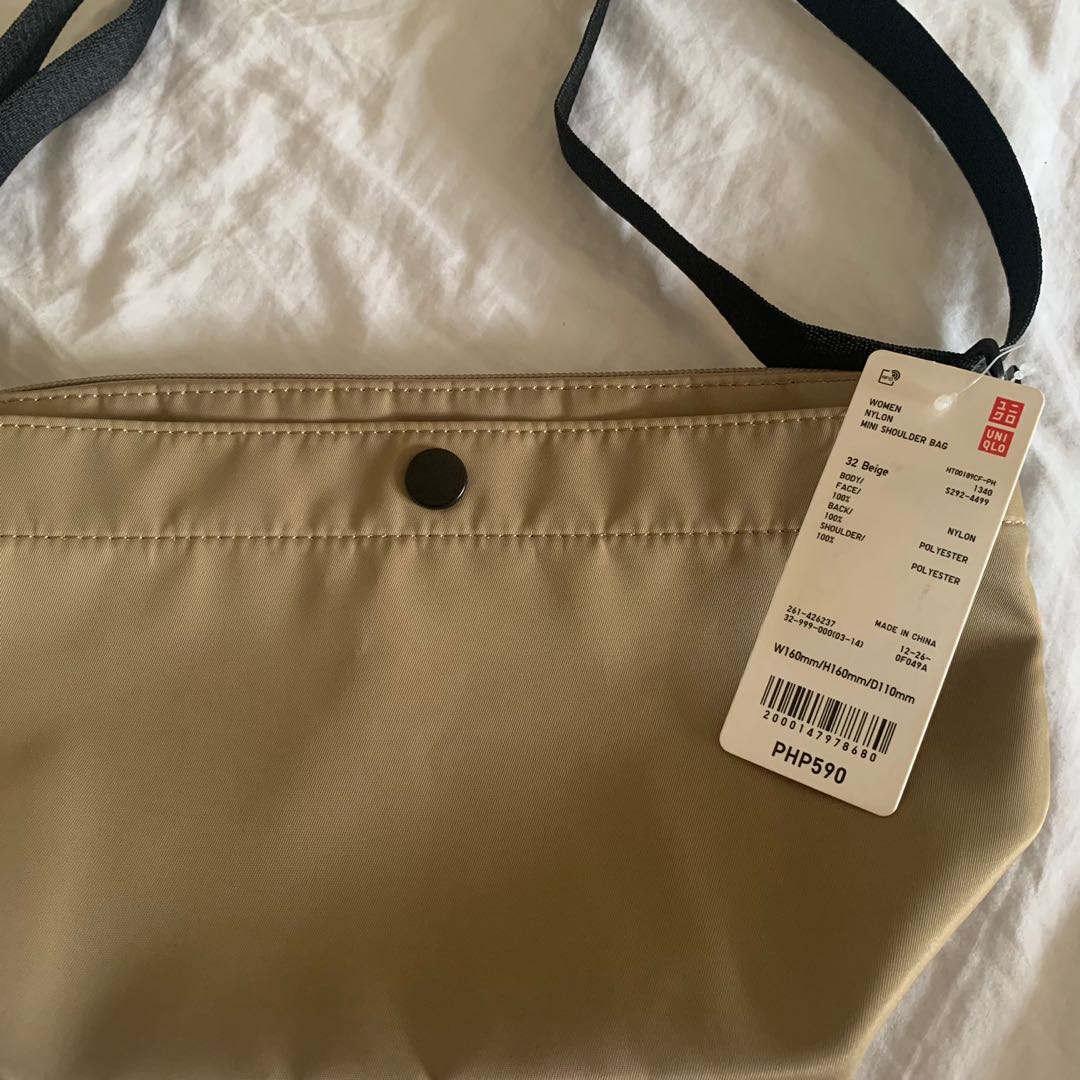Uniqlo Nylon Mini Shoulder Bag Beige - BNWT, Luxury, Bags & Wallets on ...